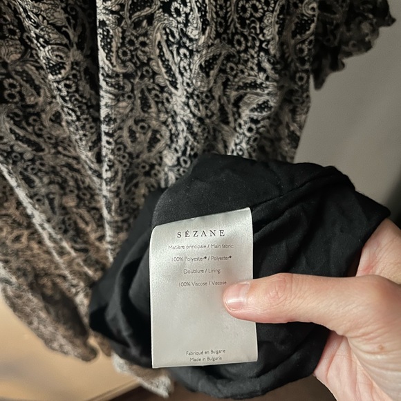 Sezane | Dresses | Sezane Titaine Dress Printed Black And White Size 34 ...